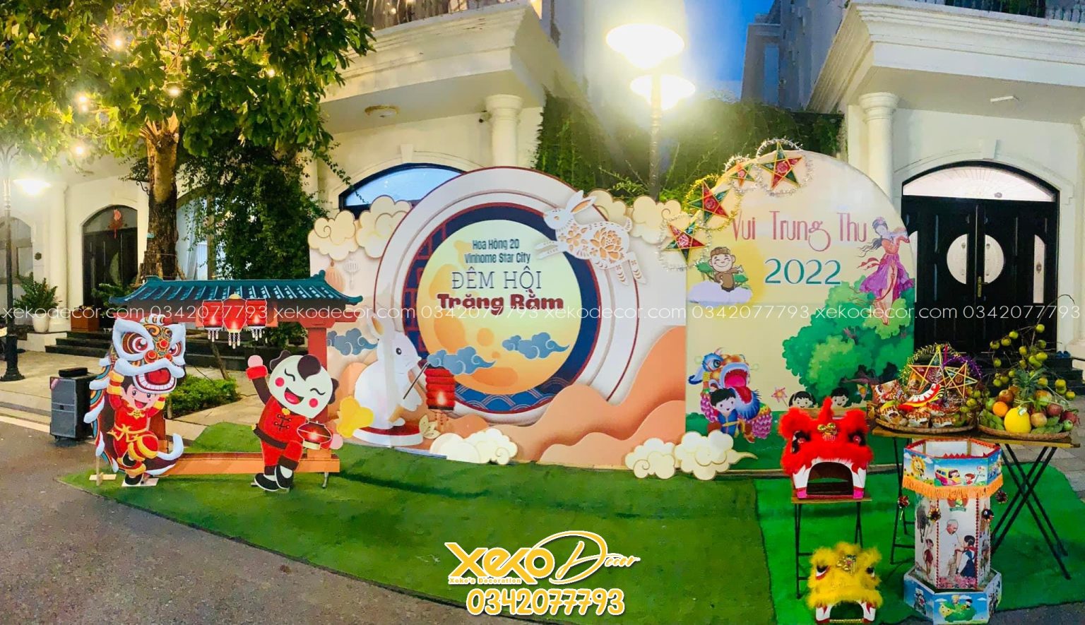 Trang trí trung thu, thi công background. Dịch vụ tổ chức đêm hội trăng rằm trọn gói| Xeko Decor